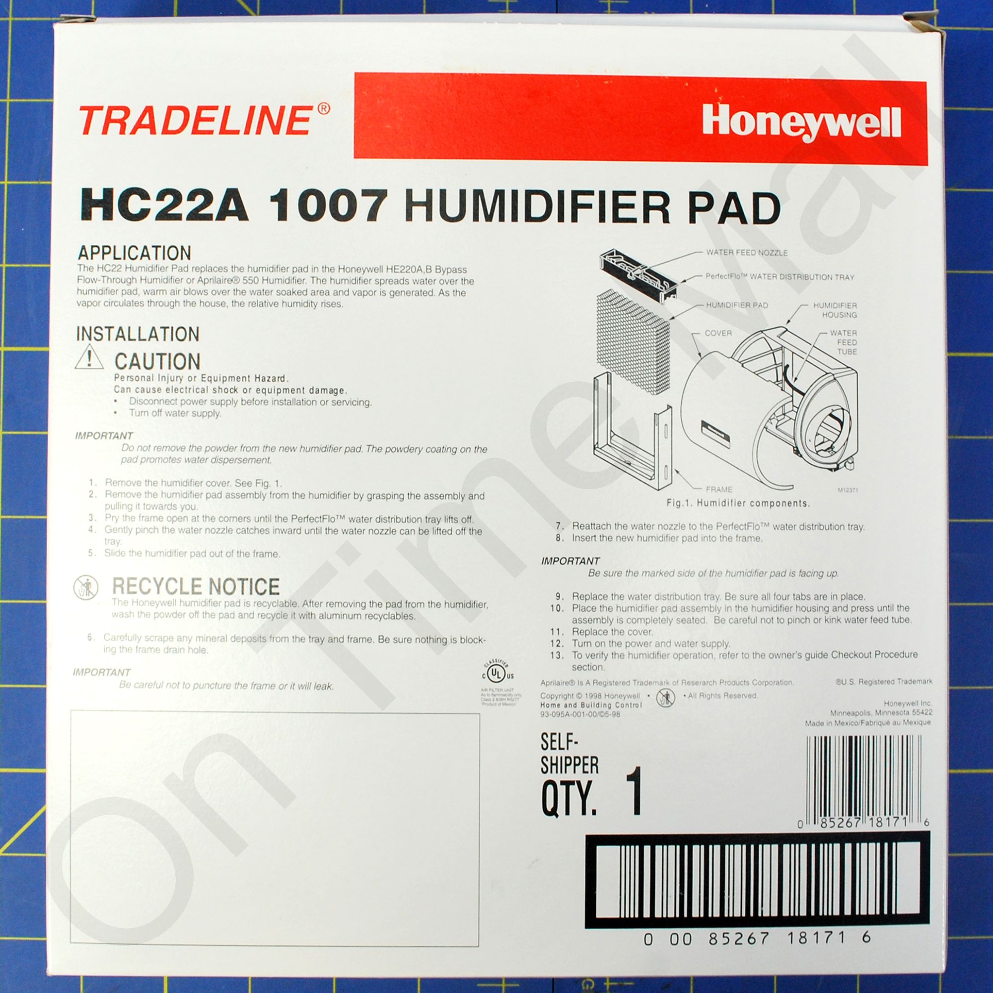 Honeywell HC22A1007 Humidifier Pad