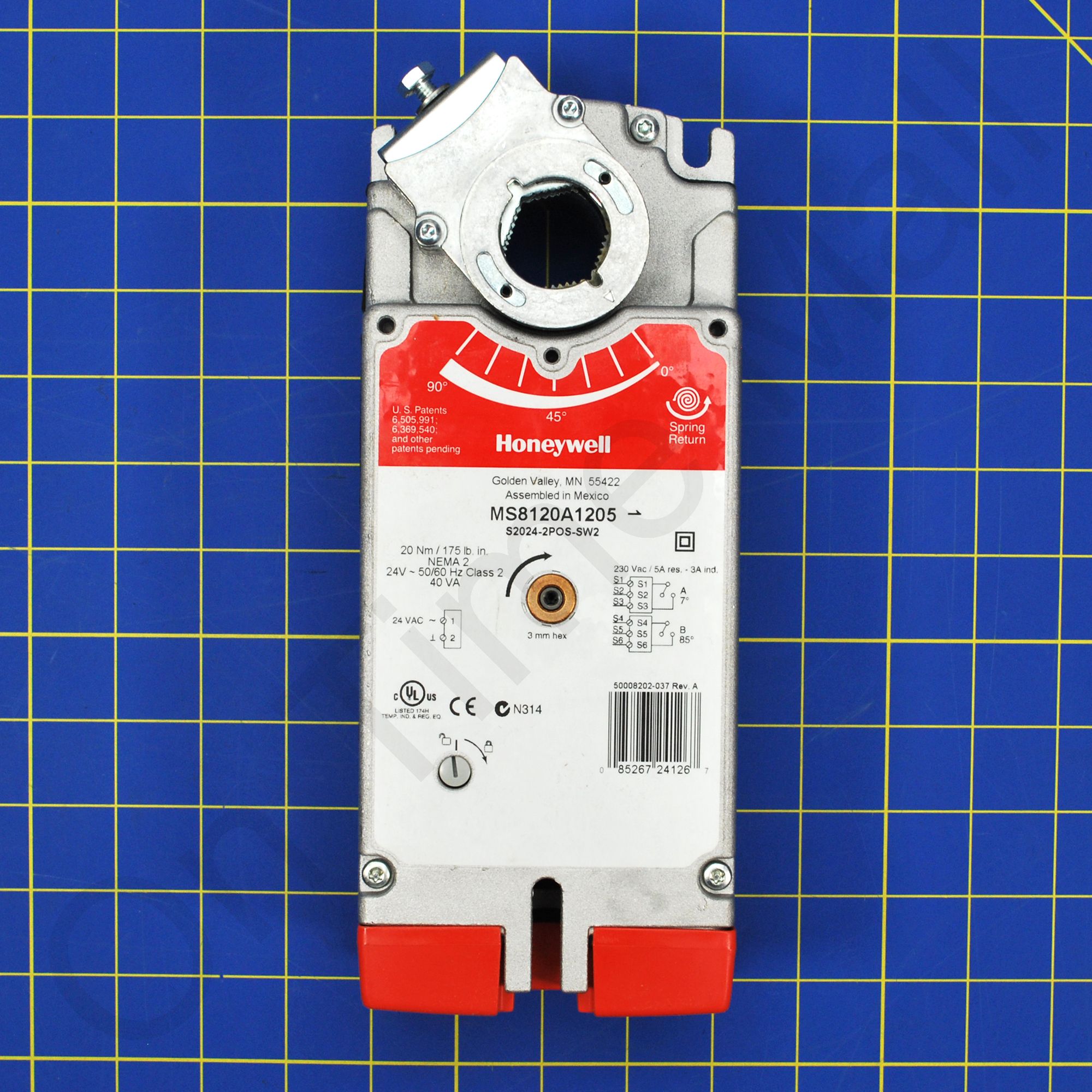 Honeywell MS8120A1205 Spring Return Direct Coupled Actuator